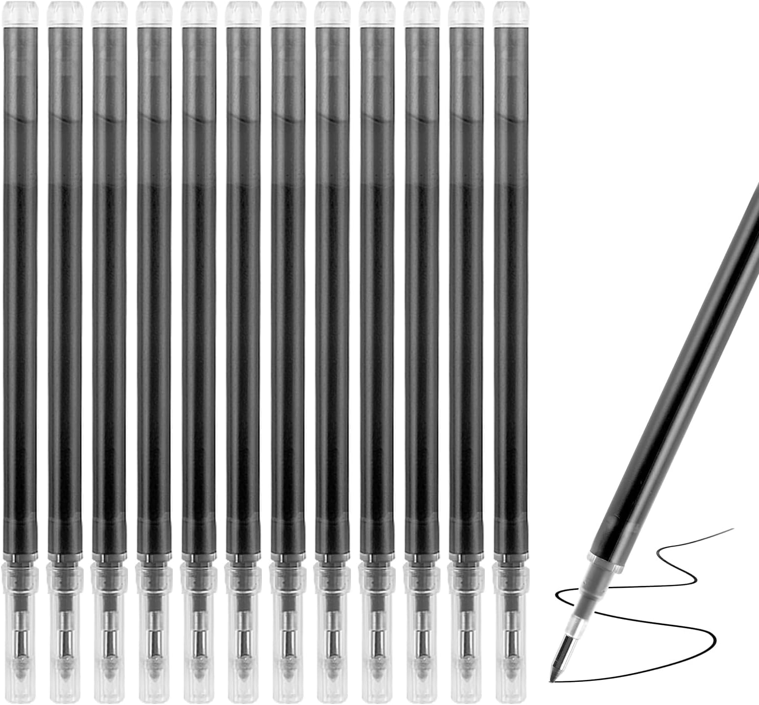 12-Pack Erasable Pen Refills, Compatible with Pilot Frixion Pens, Black ...