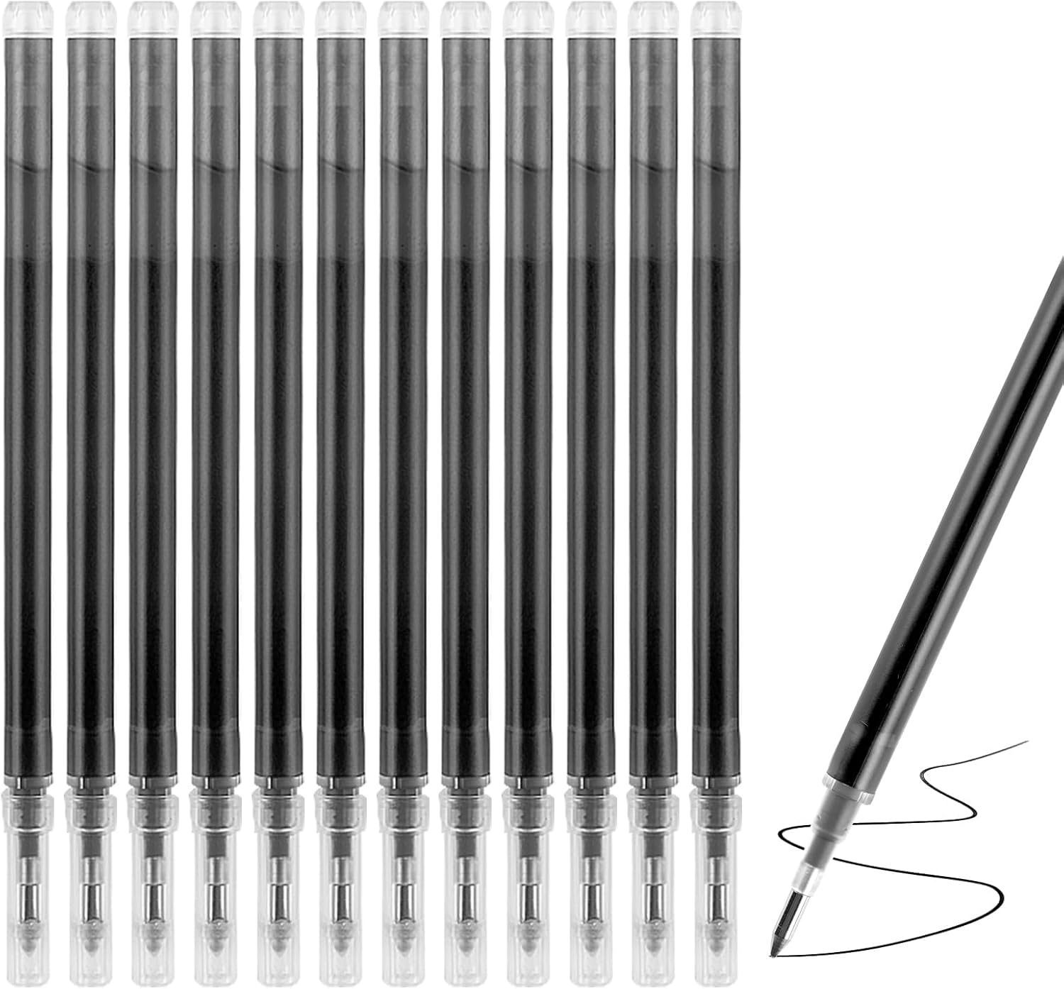 12-Pack Erasable Pen Refills, Compatible with Pilot Frixion Pens, Black ...