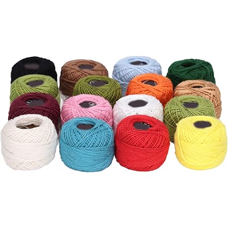Amazon.com: Embroidery Thread Set, 16Pcs Crochet Thread Sturdy Durable ...