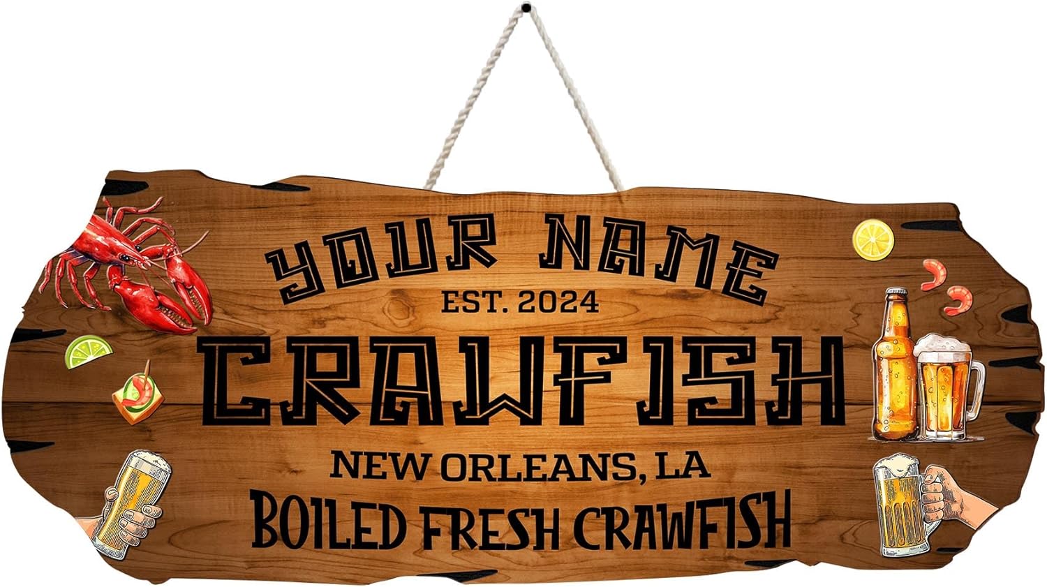 Amazon.com : ARTSY WOODSY Personalized Crawfish Shack Lobster Cajun ...