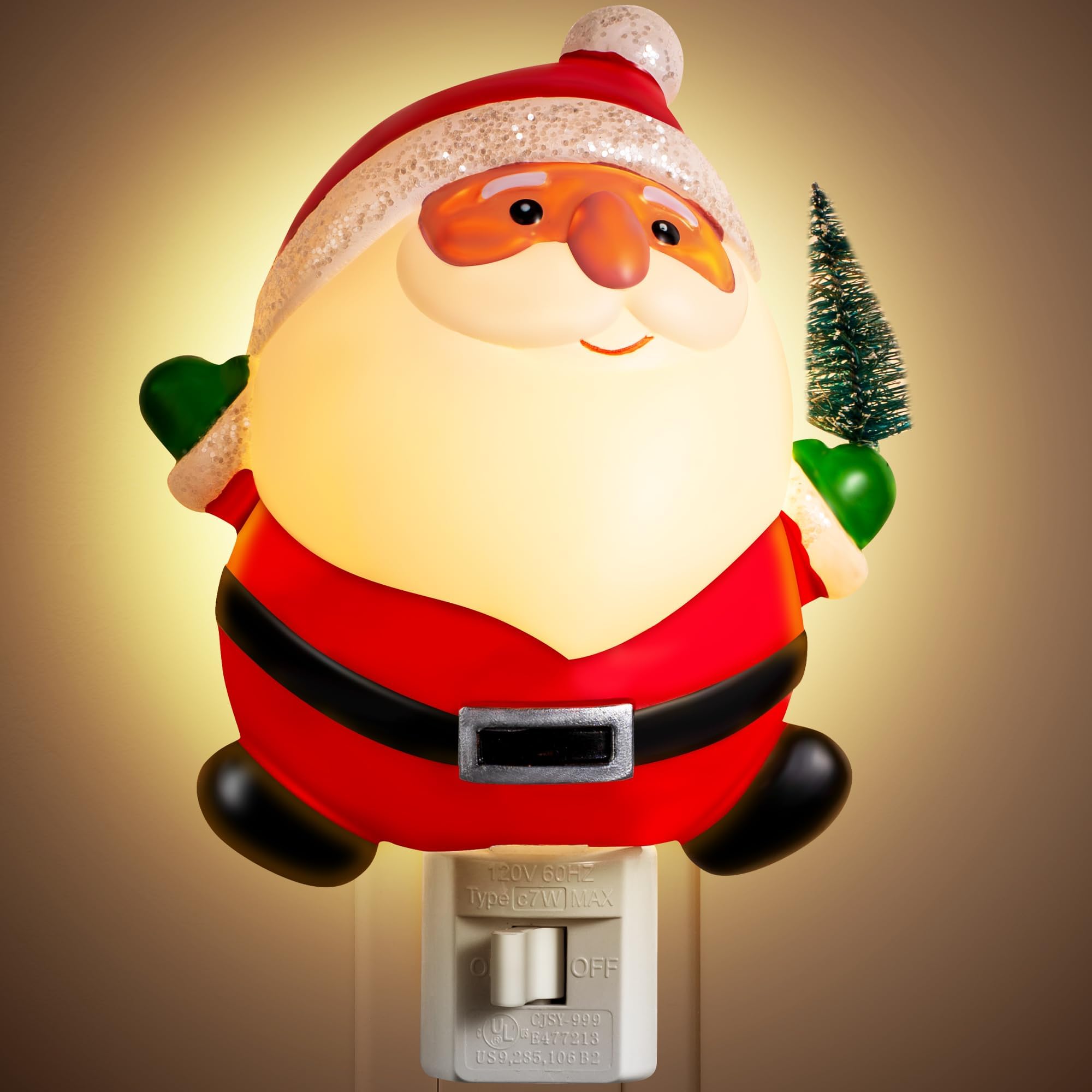 Amazon.com: Red Santa Claus and Tree 6.5 inch Acrylic Decorative ...