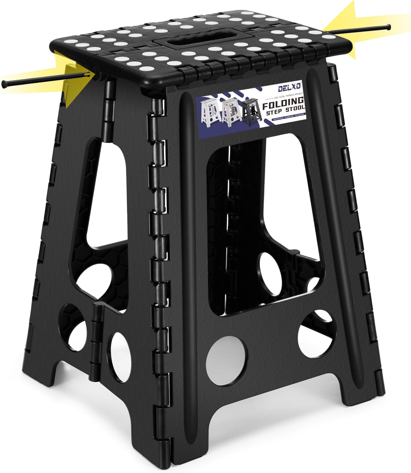 Amazon.com: Delxo 17.5 Inch Folding Step Stool, Heavy Duty Foldable ...