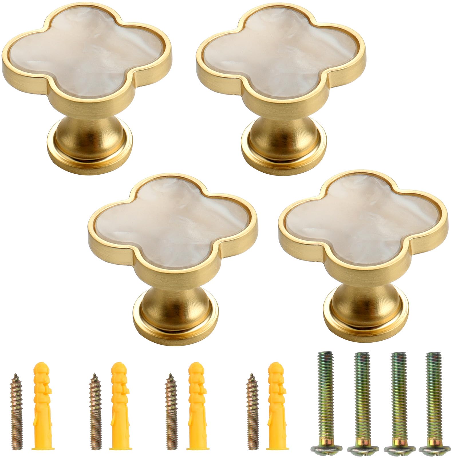 Roellgs 4 Piece 33mm Door Handle with Screws, High Grade Light Luxury ...