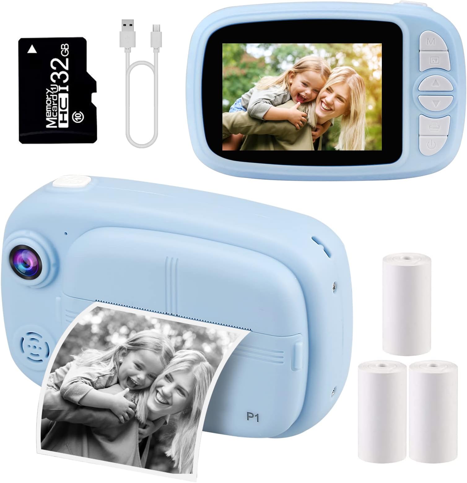 Amazon.com : Kids Instant Camera, Mijiaowatch 12MP/1080P Kids Digital ...