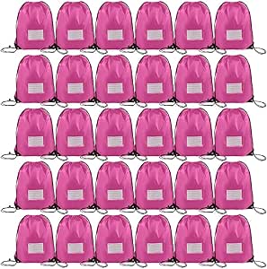 Amazon.com | 30 Pack Drawstring Bags,Bulk Draw String Backpack, Gym ...
