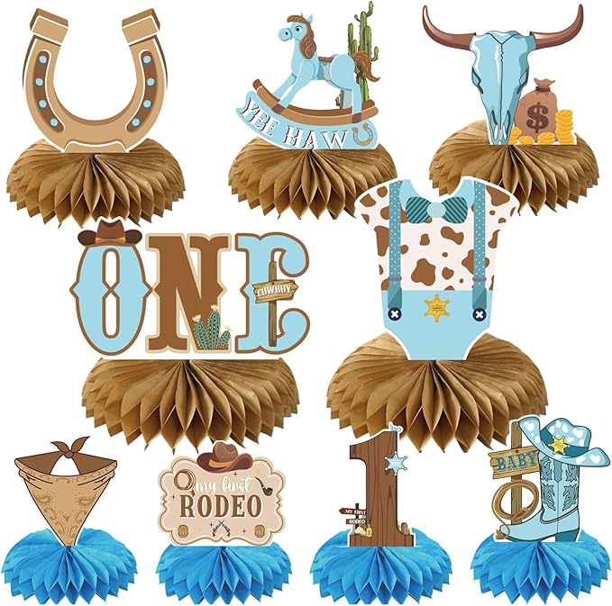 Amazon.com: Gameza Cowboy 1st Birthday Decorations, My First Rodeo ...