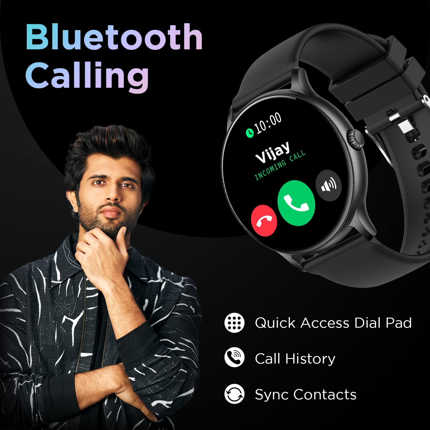 Buy Hammer Pulse Round Dial Smart Watch With Bluetooth