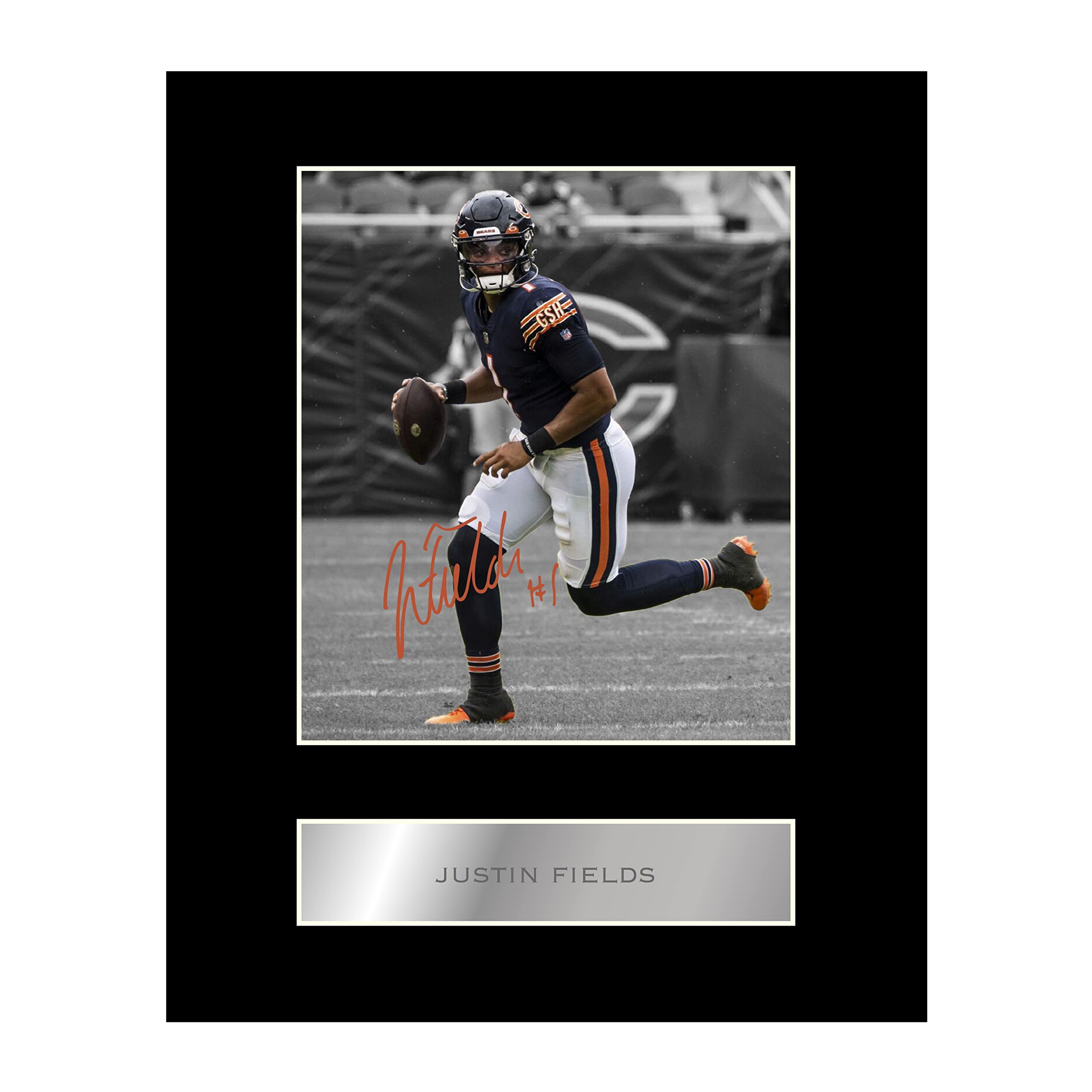 Amazon.com: Justin Fields Pre Printed Signature Signed Mounted Photo ...