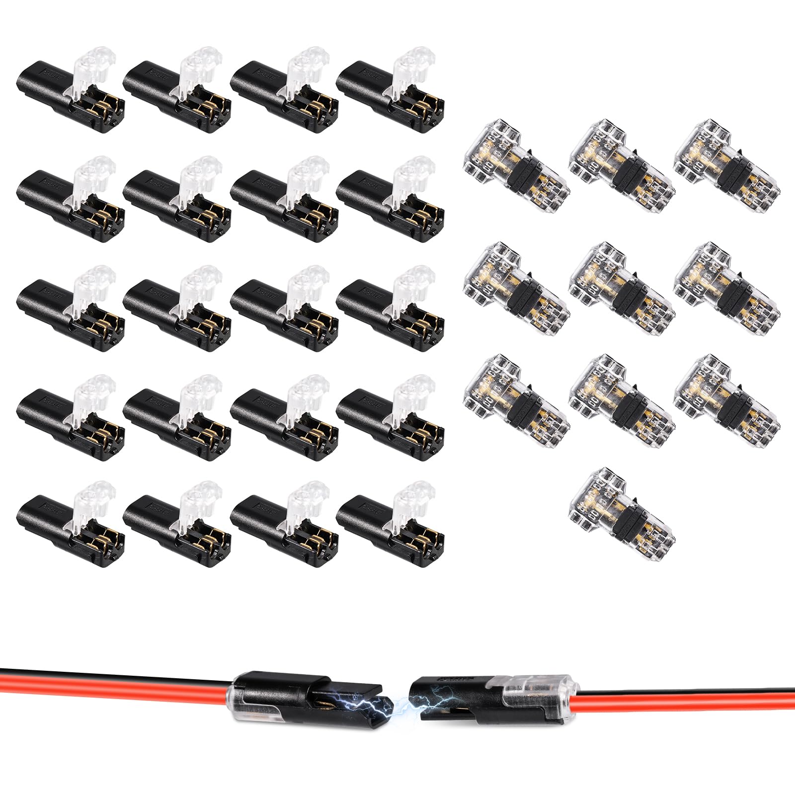 30pcs Low Voltage Wire Connectors, Pluggable Led Wire Connectors 3 and ...