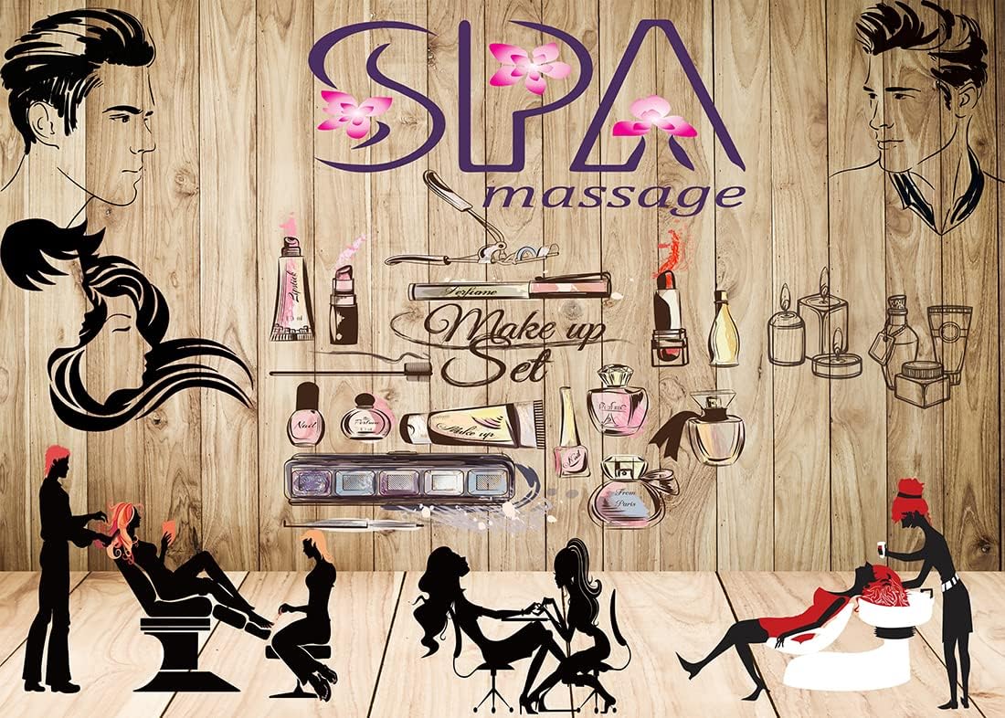 Amazon.com : Loccor Fabric 10x8ft Spa Party Backdrop Barber Shop Salon ...