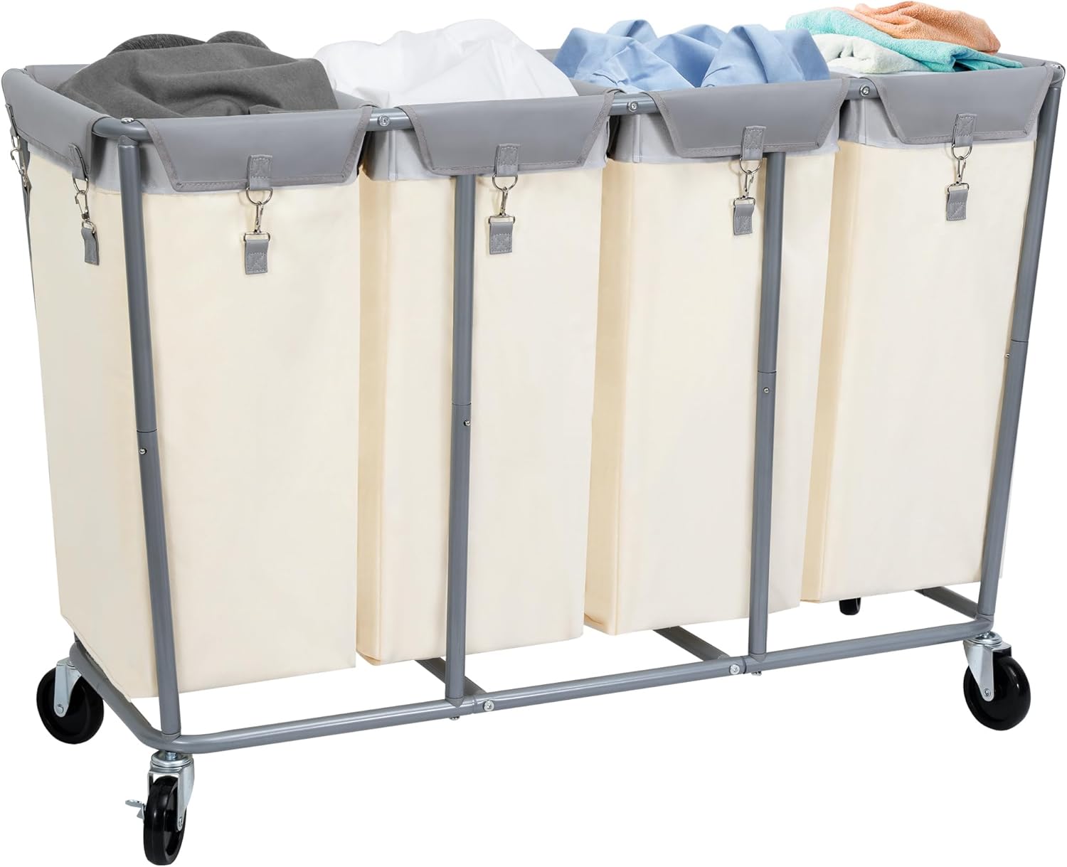 STORAGE MANIAC Commercial Laundry Hamper with Heavy Duty Steel Frame, 330 L Industrial Laundry ...