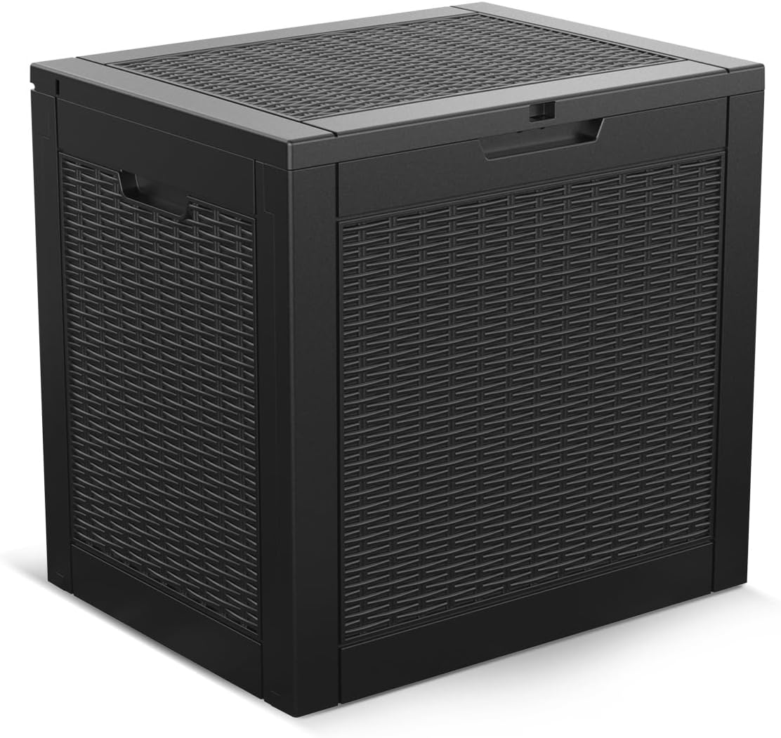 Amazon.com: EasyUp 30 Gallon Rattan Pattern Deck Box,outdoor waterproof ...