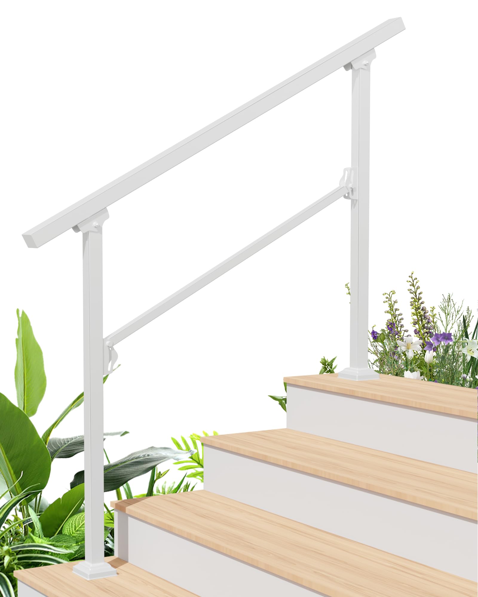Snapklik.com : Titeck Hand Rails For Outdoor Steps, 4 Step Handrail ...