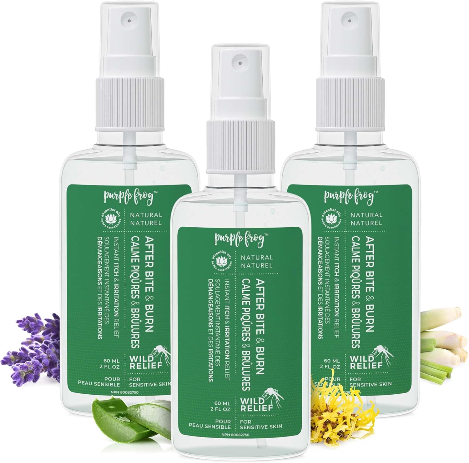 Purple Frog Wild Relief Anti Itch Spray for Bug Bites | Mosquito Bite ...