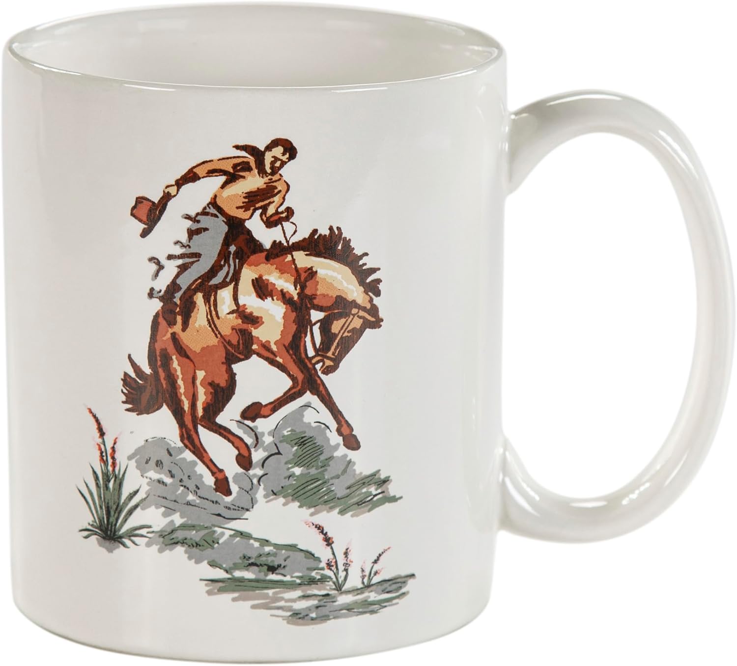 Amazon.com: Paseo Road Ranch Life Coffee Mug Set of 4, Cowboy Pattern ...