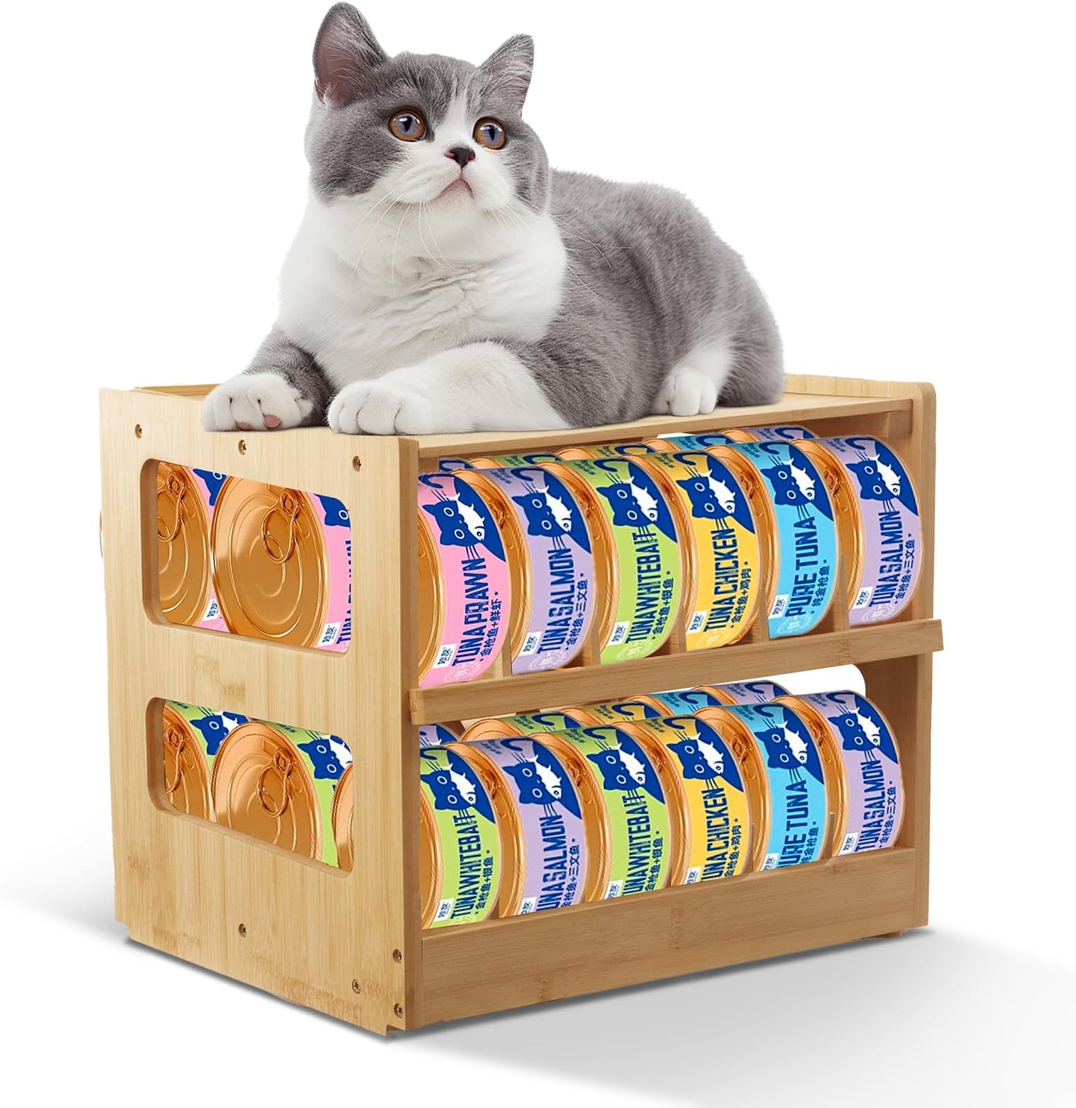 Amazon.com: Coanto Upgraded Cat Food Organizer, Cat Food Can Organizer ...