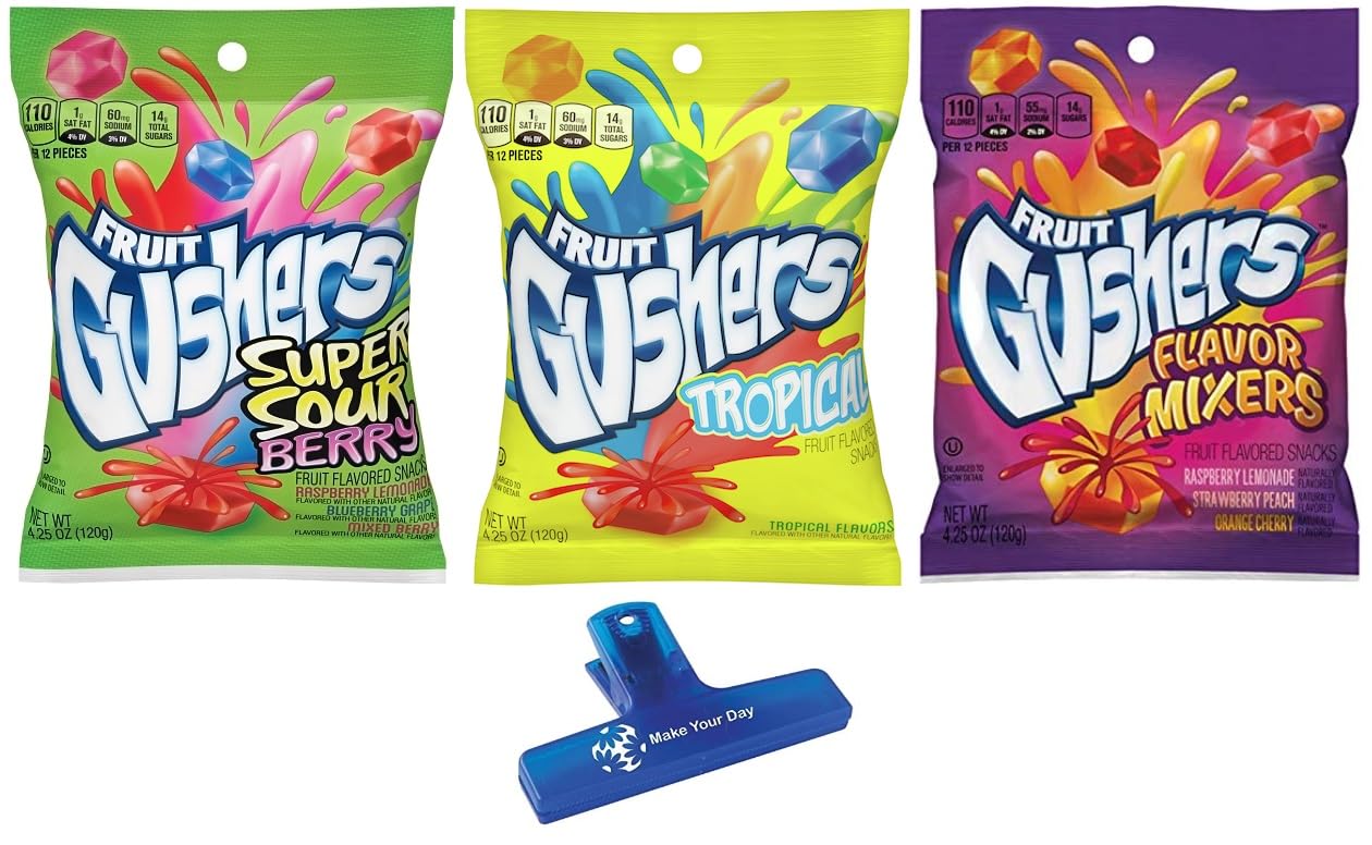 Amazon.com: Gushers Fruit Snacks, Super Sour Berry, Tropical, and ...