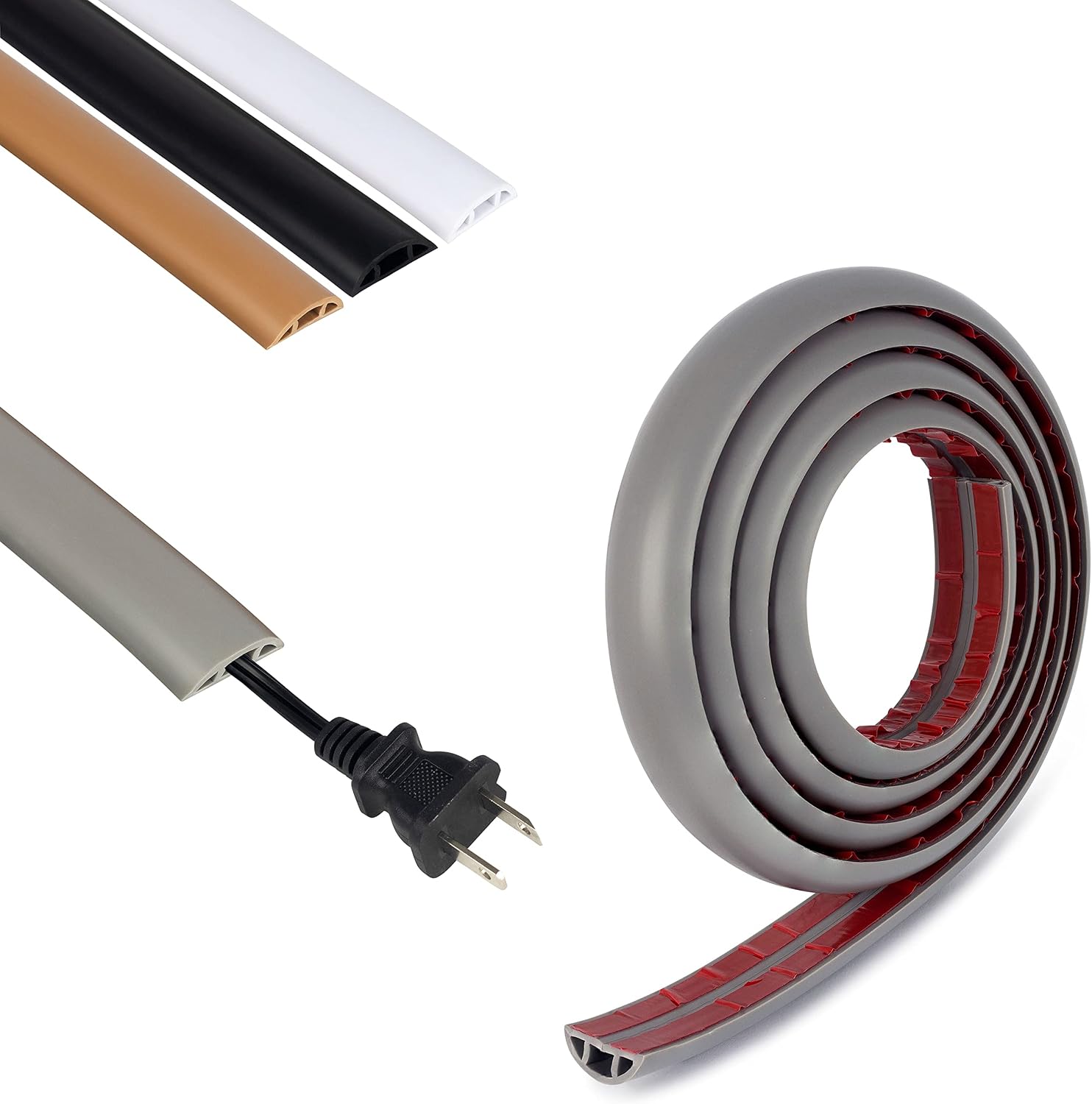 Amazon.com: Rubber Bond Cord Cover Floor Cable Protector - Strong Self ...
