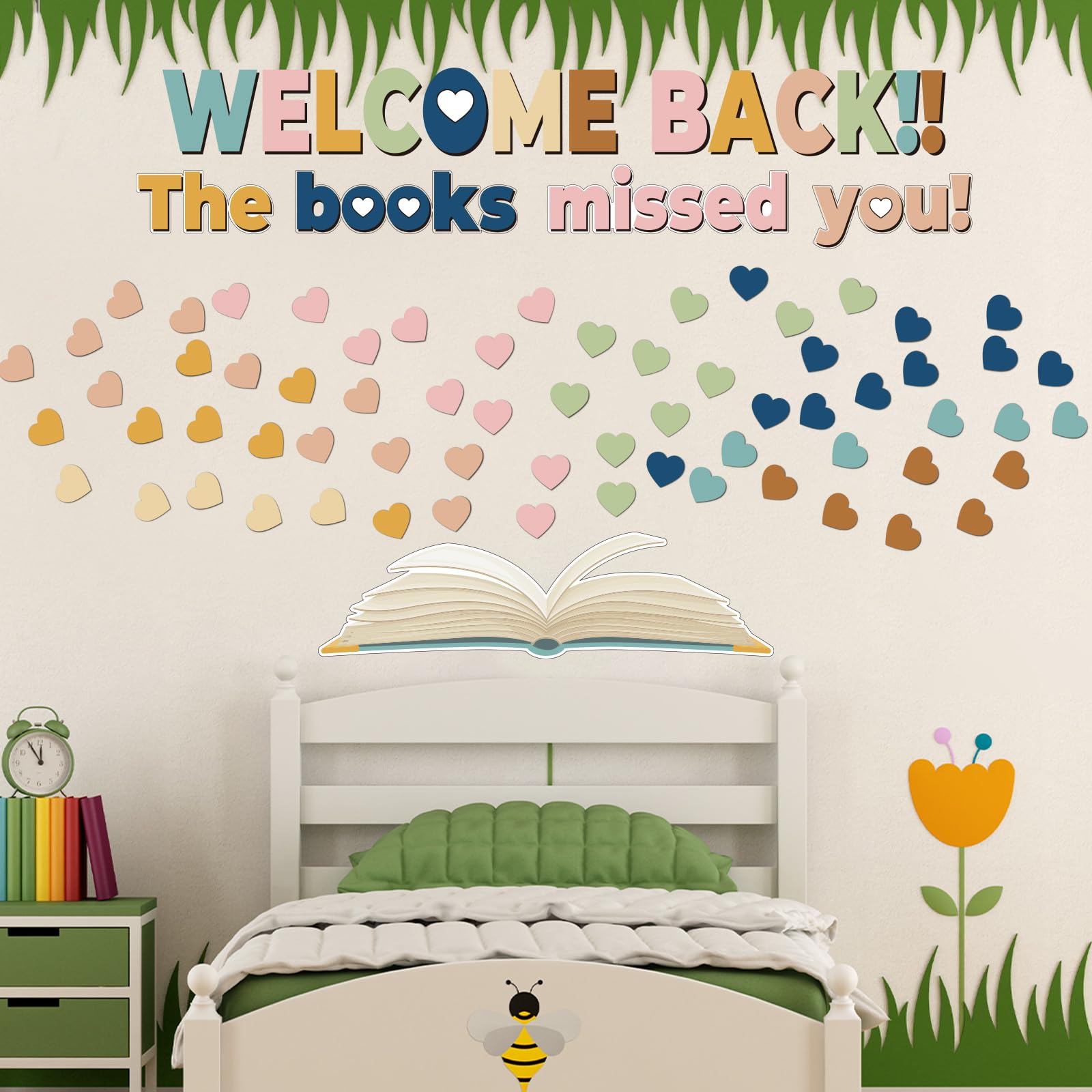 Snapklik.com : Heart Reading Bulletin Board Classroom Decorations Set ...