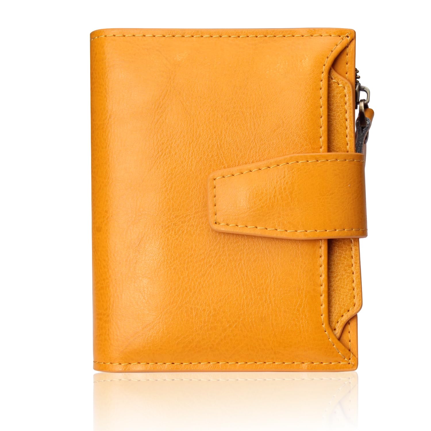 Amazon.com: FT FUNTOR Small Wallet for Women Genuine Leather Bifold ...