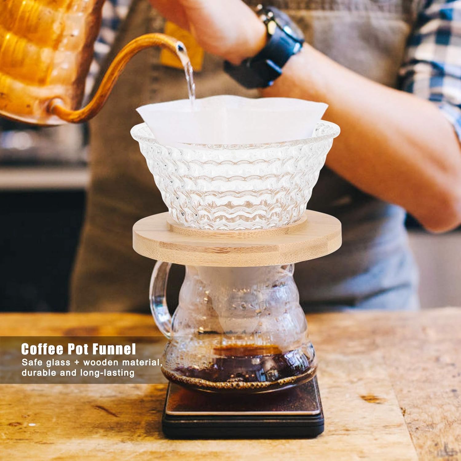 Over Coffee Dripper, Reusable Glass Coffee Dripper Coffee Pot Funnel ...
