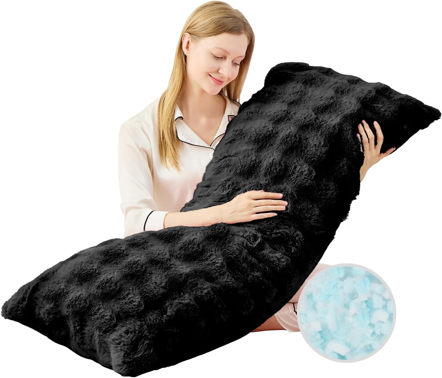 Amazon.com: YZ HOME Faux Fur Fluffy Body Pillow for Adults - Firm Body ...