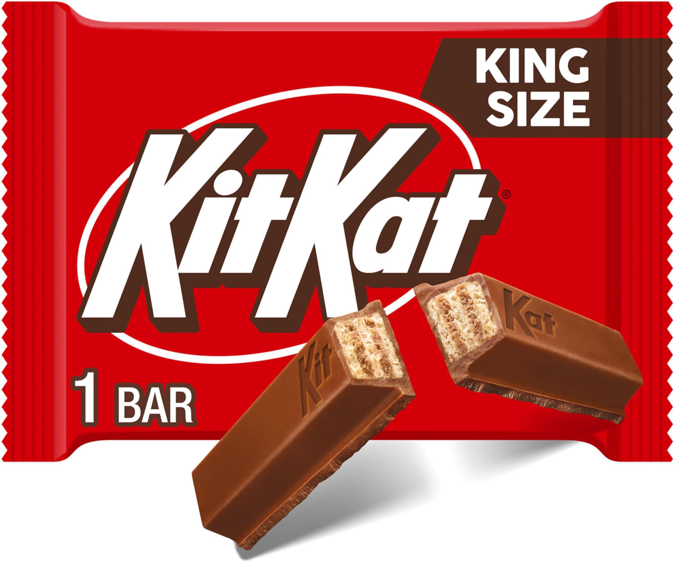 Amazon.com: KIT KAT Milk Chocolate Wafer King Size, Candy Bar, 3 oz ...
