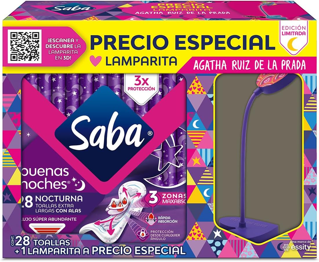 Saba Buenas Noches con Alas, Toallas Femeninas Nocturnas, 28 Toallas ...