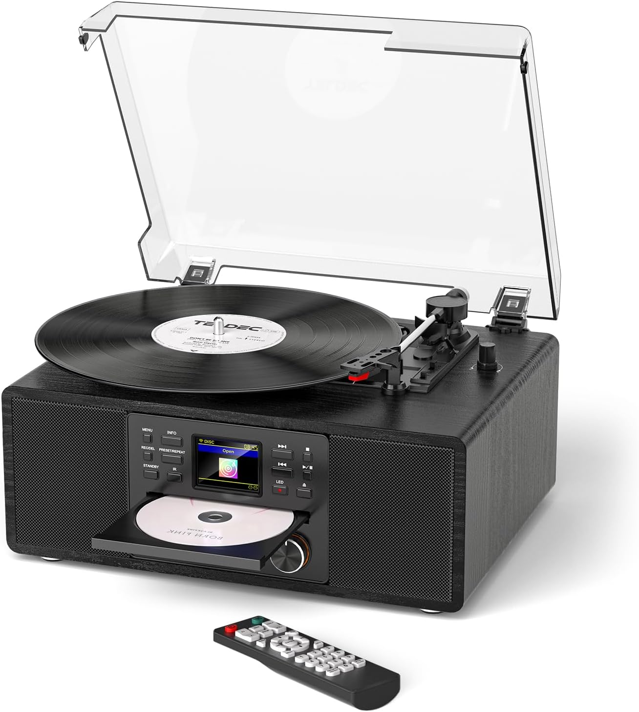 Amazon.com: Vinyl Record Player and CD Player Combo, Internet Radio ...