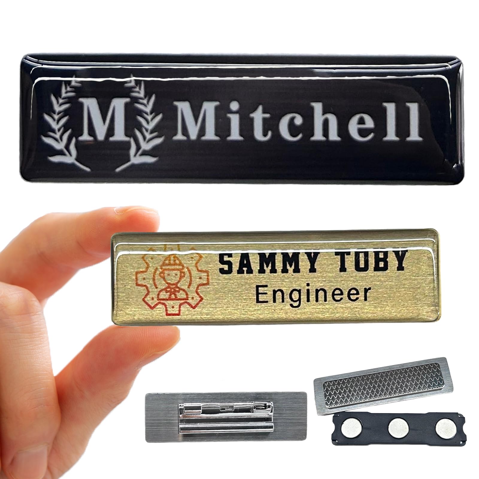 Engraved Metal Name Badge SS Gold Engraved Name Badges