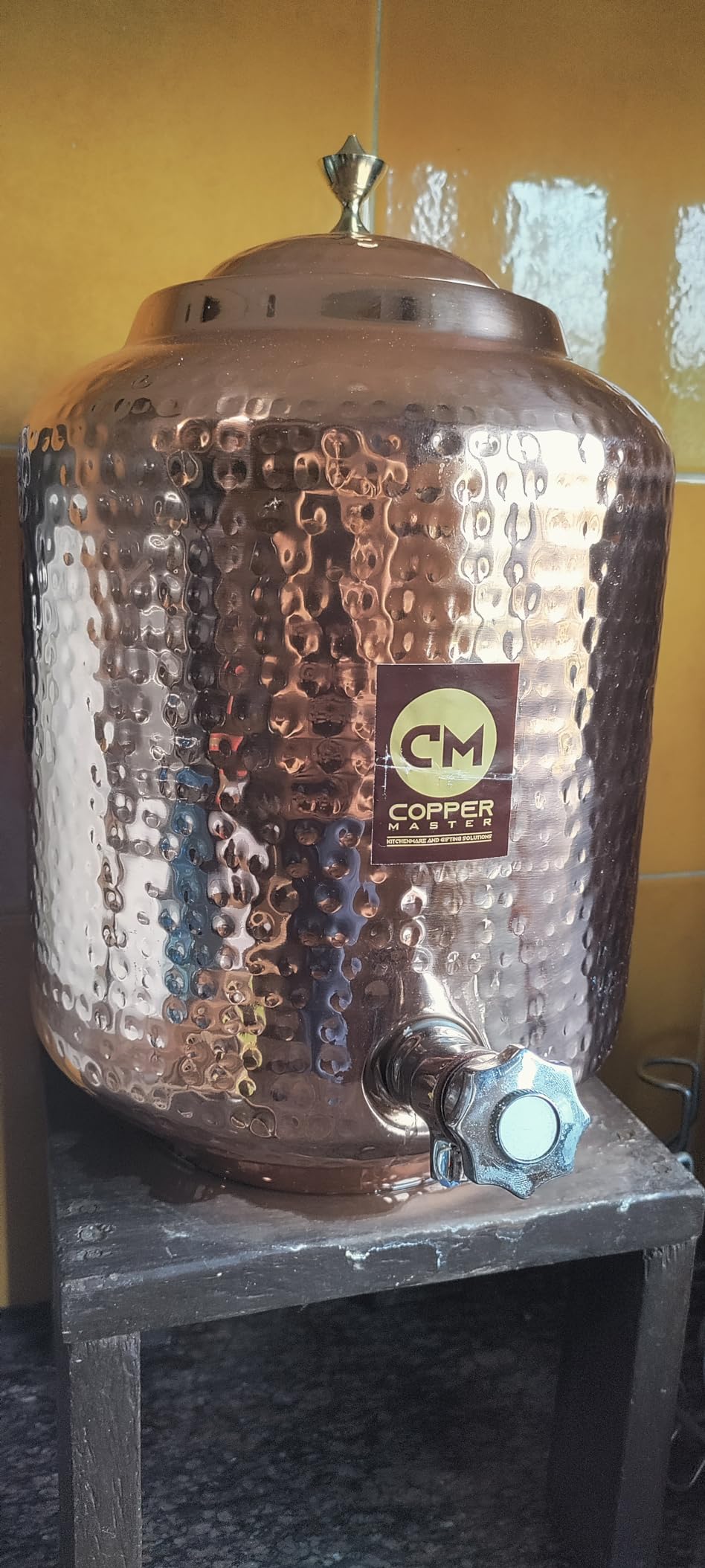 Copper-Master 8 Litre Hammered Copper Water Dispenser (Matka) Container ...