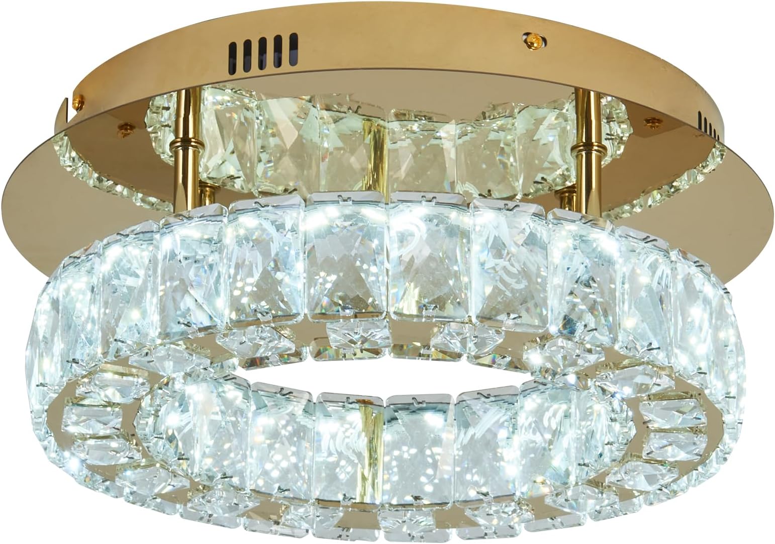ykolupty Modern Small Crystal Ceiling Light Fixture Mini Gold Semi ...
