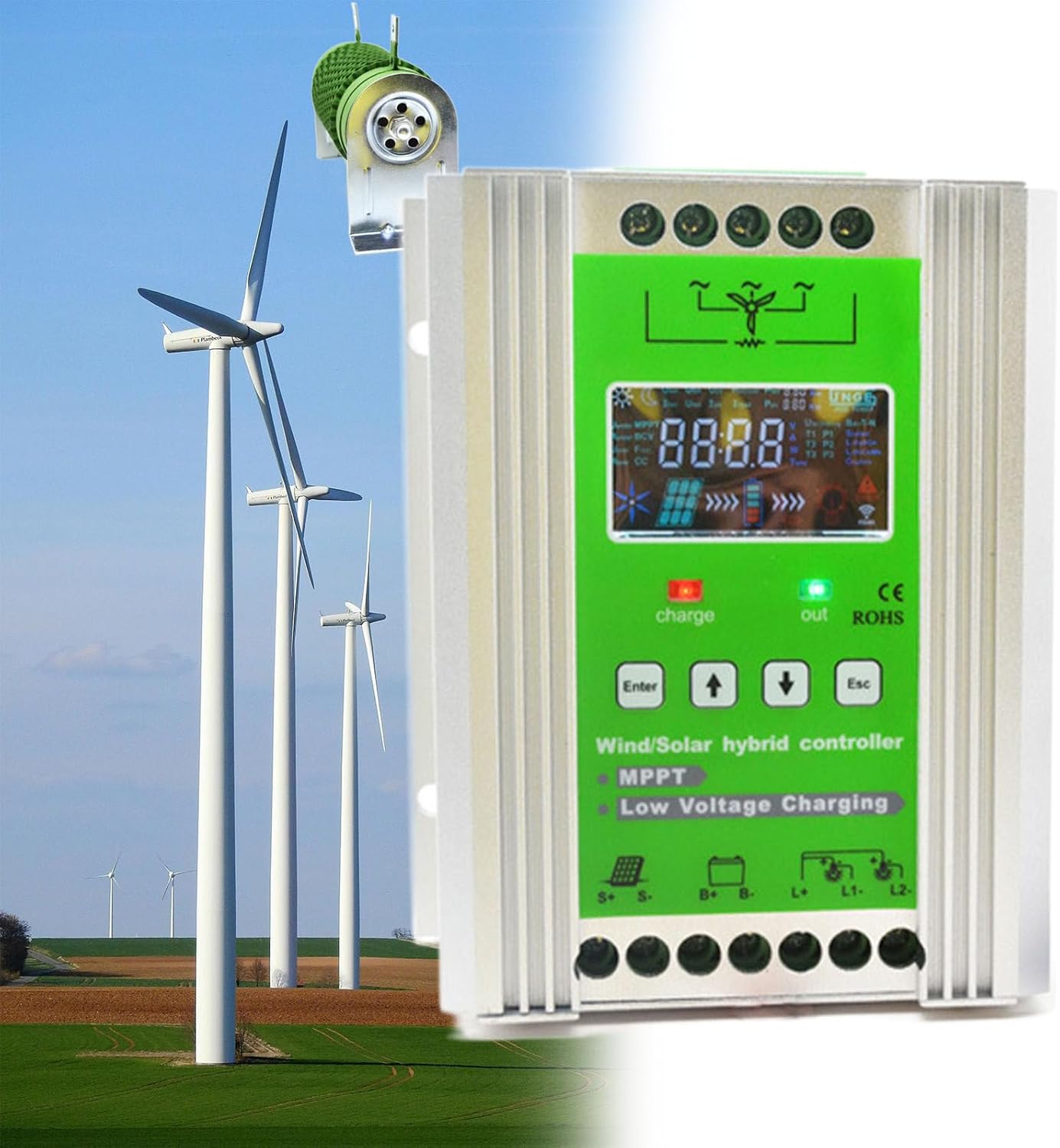 Amazon.com : Smart Wind Solar Hybrid MPPT Charge Controller, 1000W 12V ...