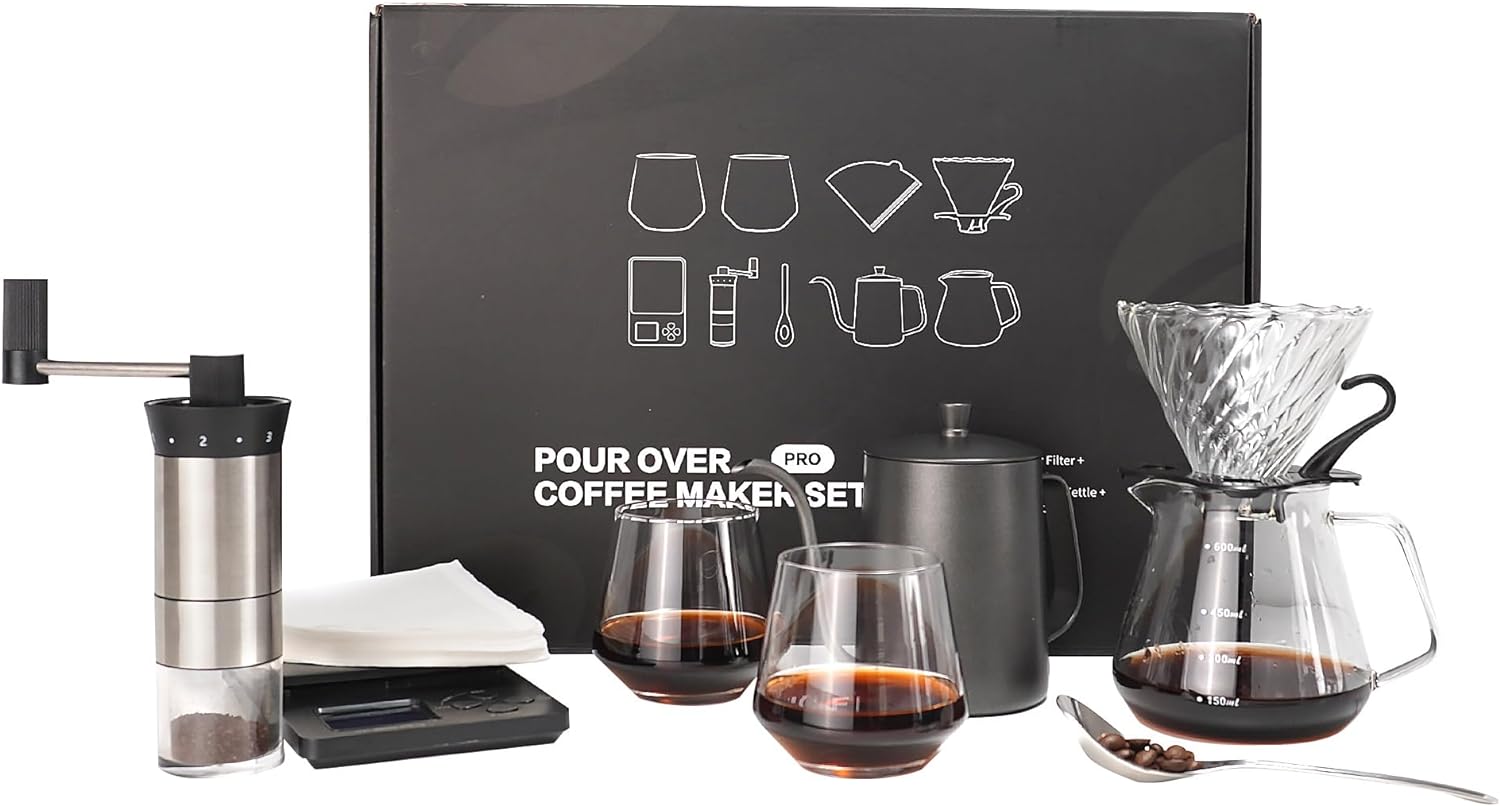 Amazon.com: SuperCook Hand Drip Pour Over Coffee Set, All in One ...