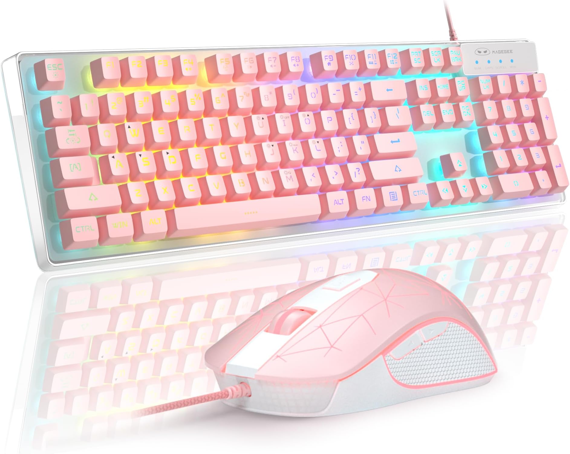 Amazon.com: Pink Gaming keyboard and mouse headset headphones and mouse ...