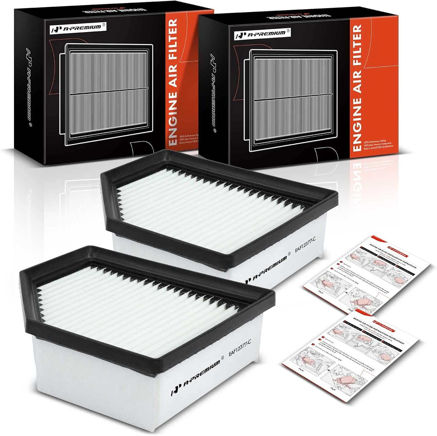 A-Premium 2-PC Engine Air Filter Compatible with Nissan Rogue 2021-2022 ...