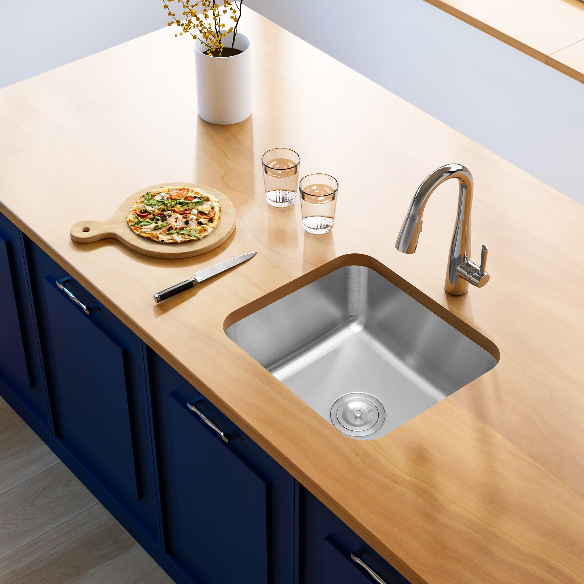 Snapklik.com : MONSINTA Bar Sink, 18" X 16" X 8" Undermount Kitchen ...