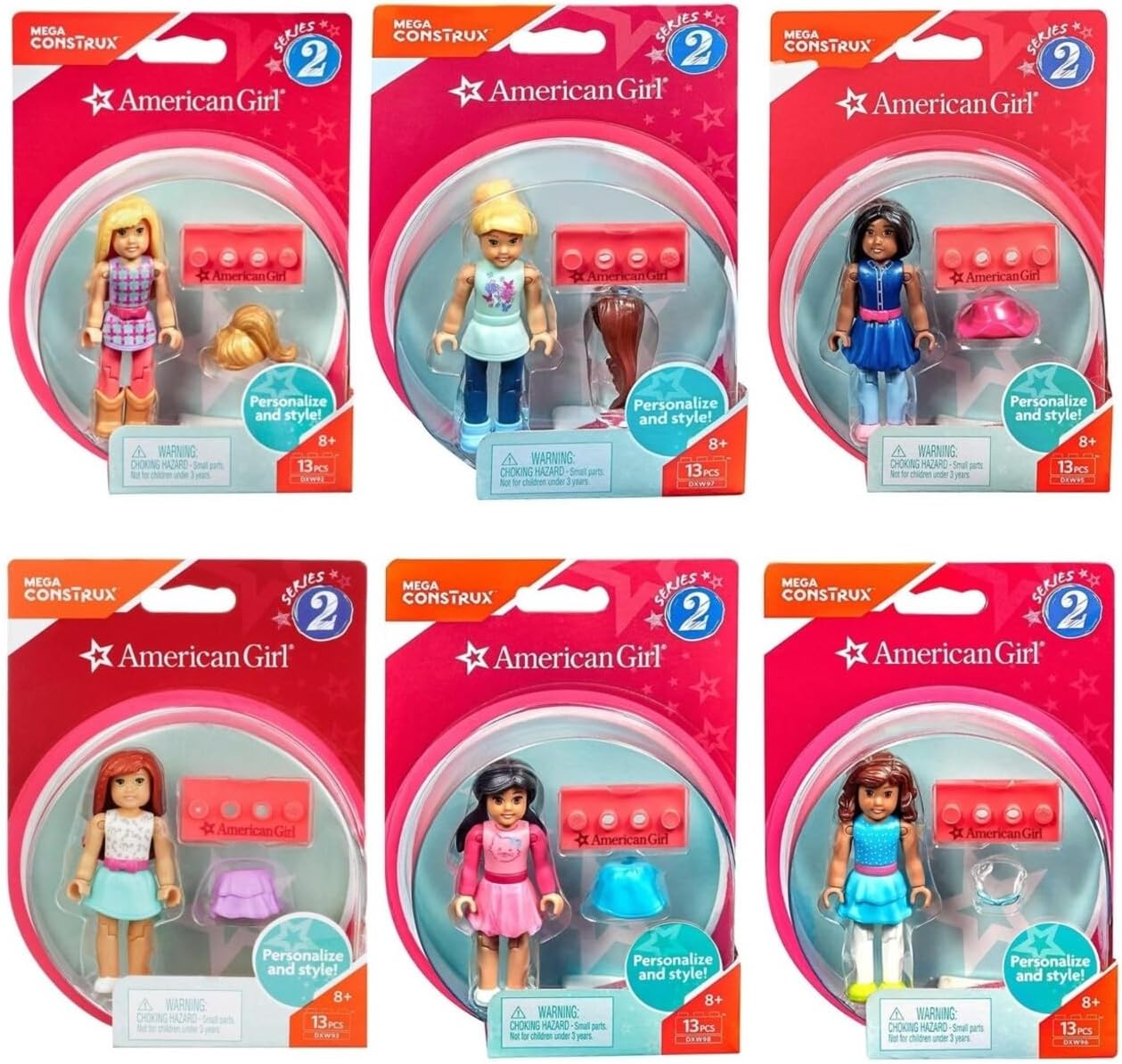 Amazon.com: Mega Construx American Girl Series 2 Complete Set of 6 ...