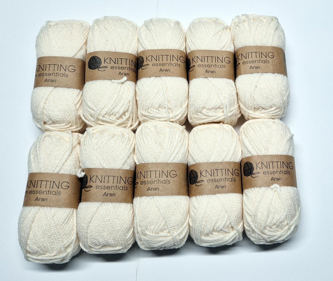 PLDZ Cream 10 X Knitting Essentials Aran Yarn : Amazon.co.uk: Home ...