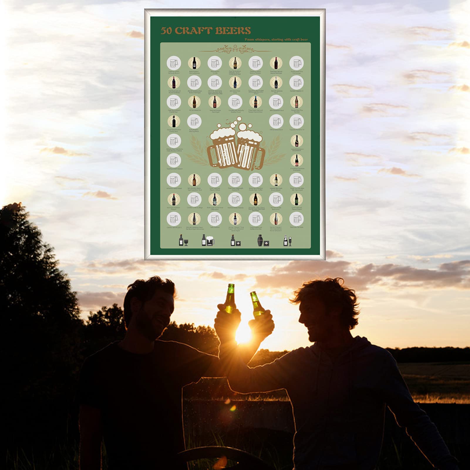 50 Craft Beers Scratch Off Poster, Varieties of Beer Craft Poster ...