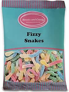 Sweets and Candy® Fizzy Snakes 1Kg - Retro Fizzy Jelly Sweets - Fruity ...