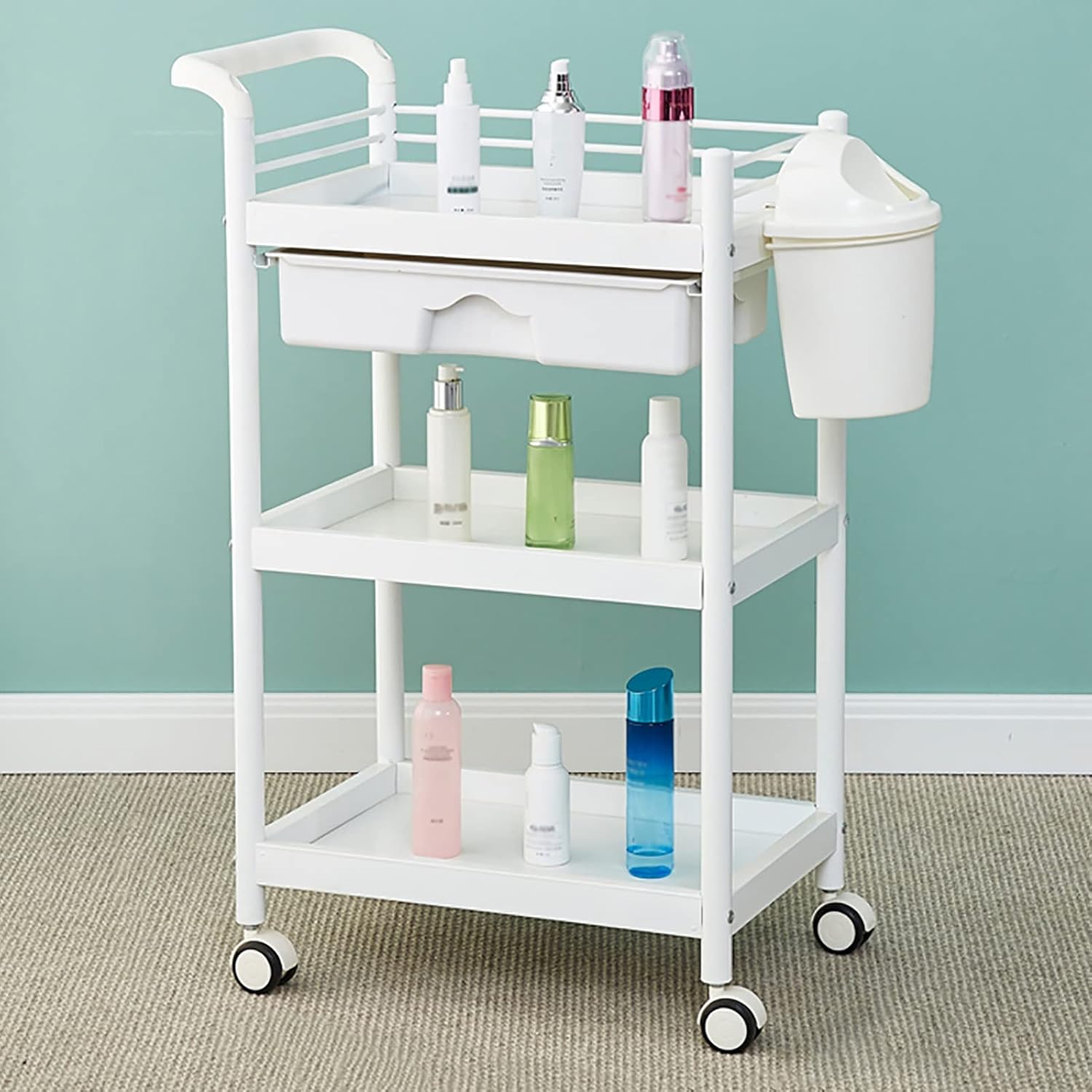 Amazon.com: Salon Trolley Beauty Cart, 3 Tier Medical Steel Trolley ...