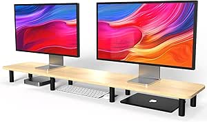 WEGASTU Large Extra Long Monitor Stand Riser 43.7in ,Dual Monitor Riser ...