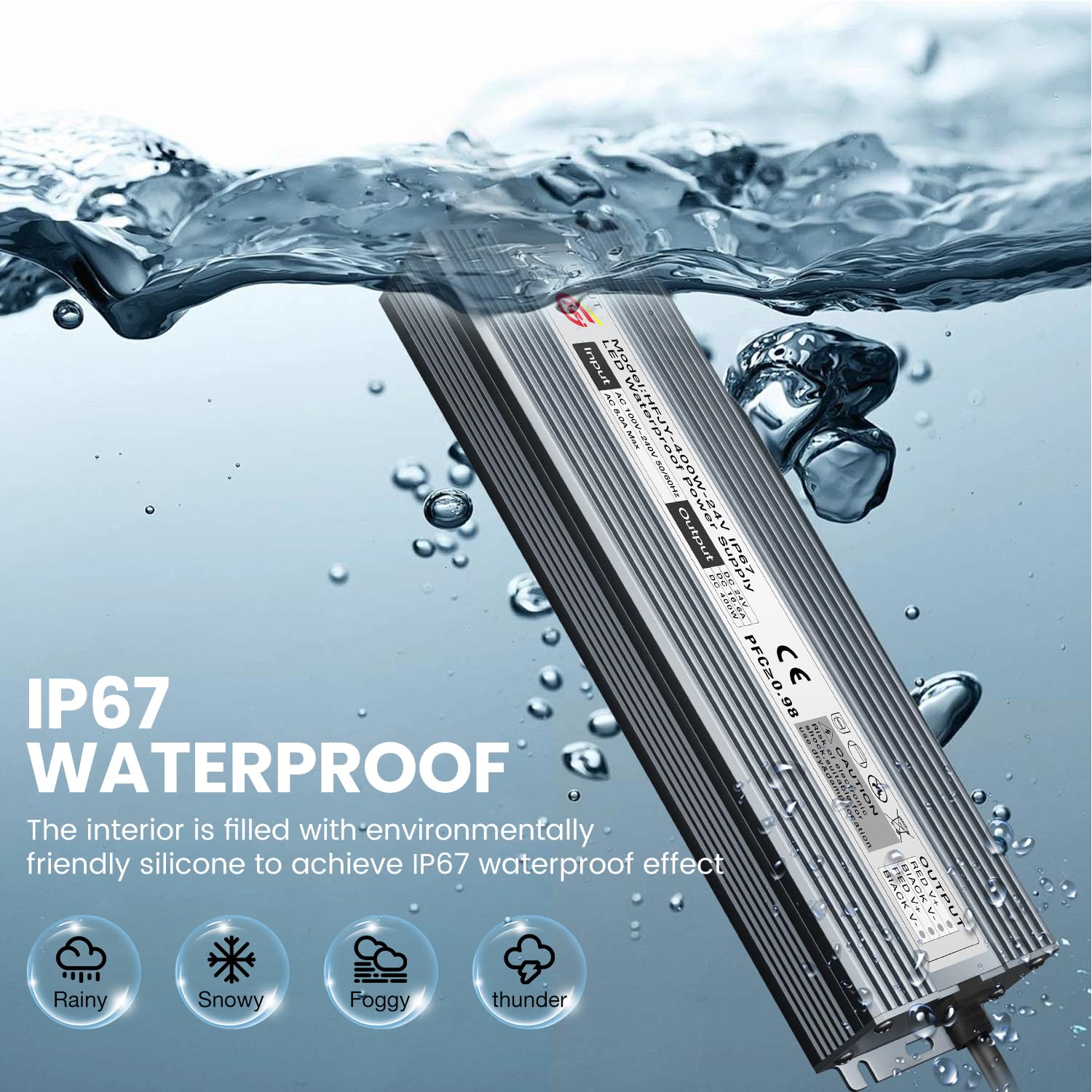 Snapklik.com : LED Driver 400W Waterproof Power Supply IP67 Transformer ...