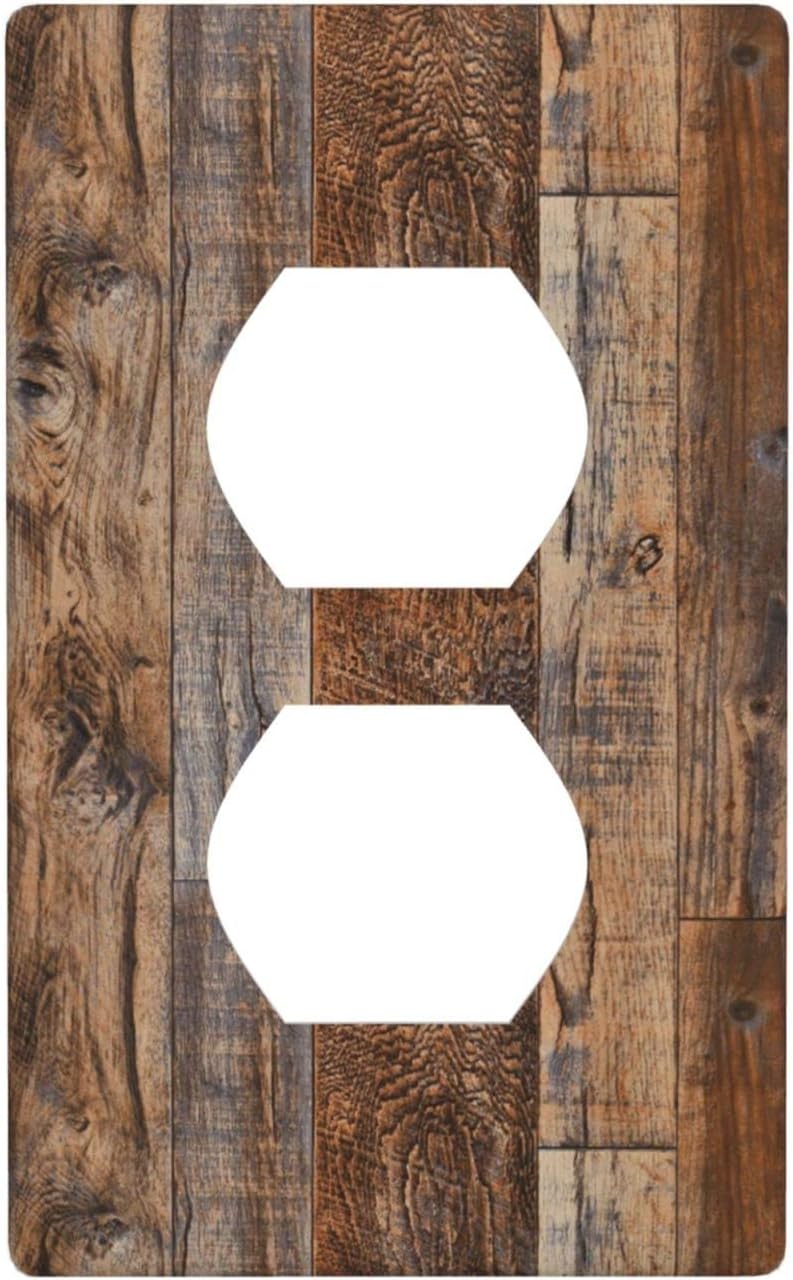 Brown Wood Outlet Covers Decorative Wall Plate Rustic Light Switch ...