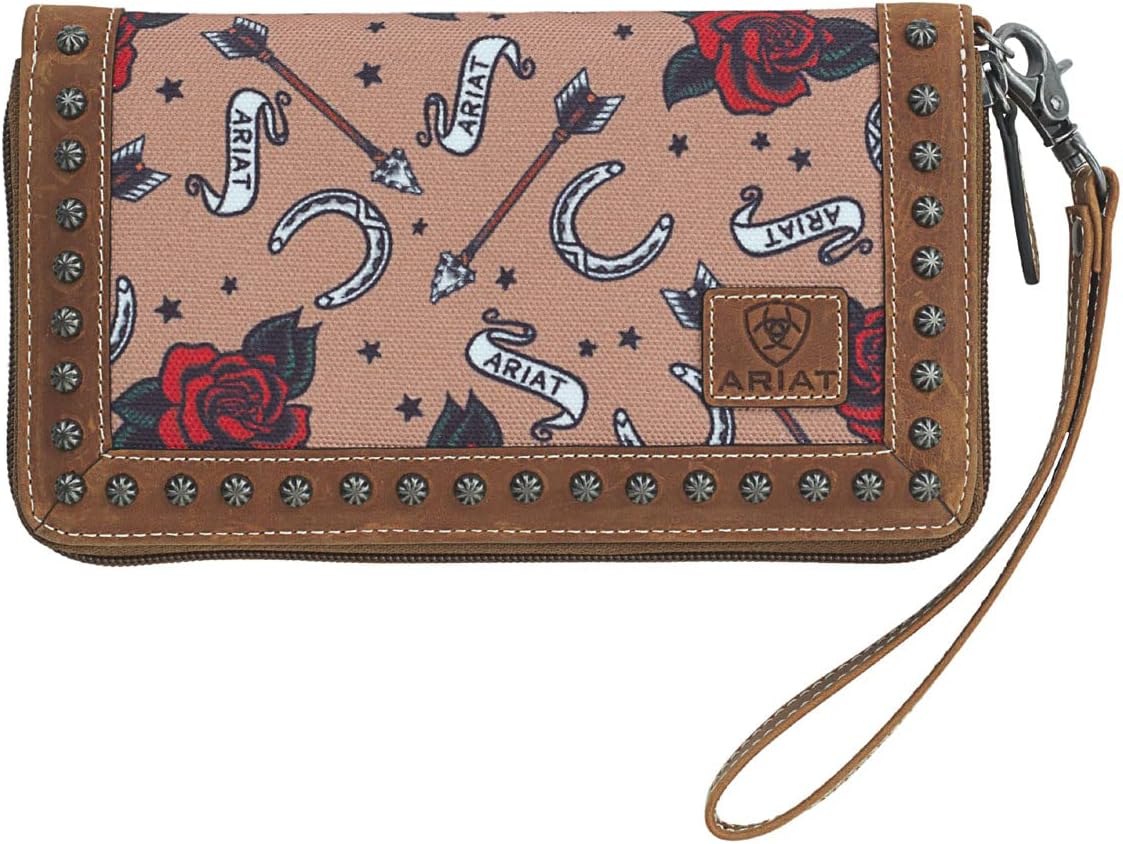 ARIAT CLUTCH CRUISER MATCHER ROSE ARROWS TAN: Handbags: Amazon.com