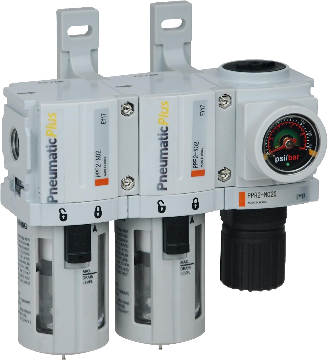 PneumaticPlus PPC2C-N02DG Mini Three Stage Air Drying System, 1/4" NPT ...