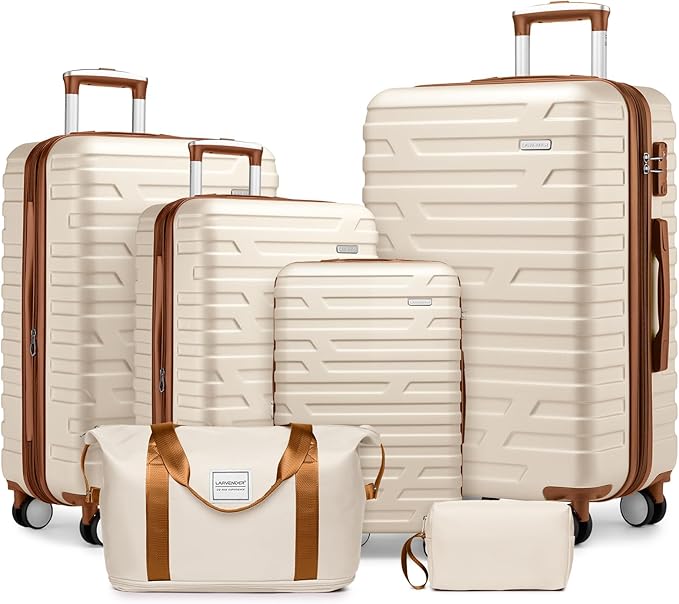 Amazon.com | LARVENDER Luggage 6 Piece Sets Hardside Expandable ...