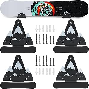 Amazon.com: Snowboard Wall Mount with Hooks, Snowboard Skateboard ...