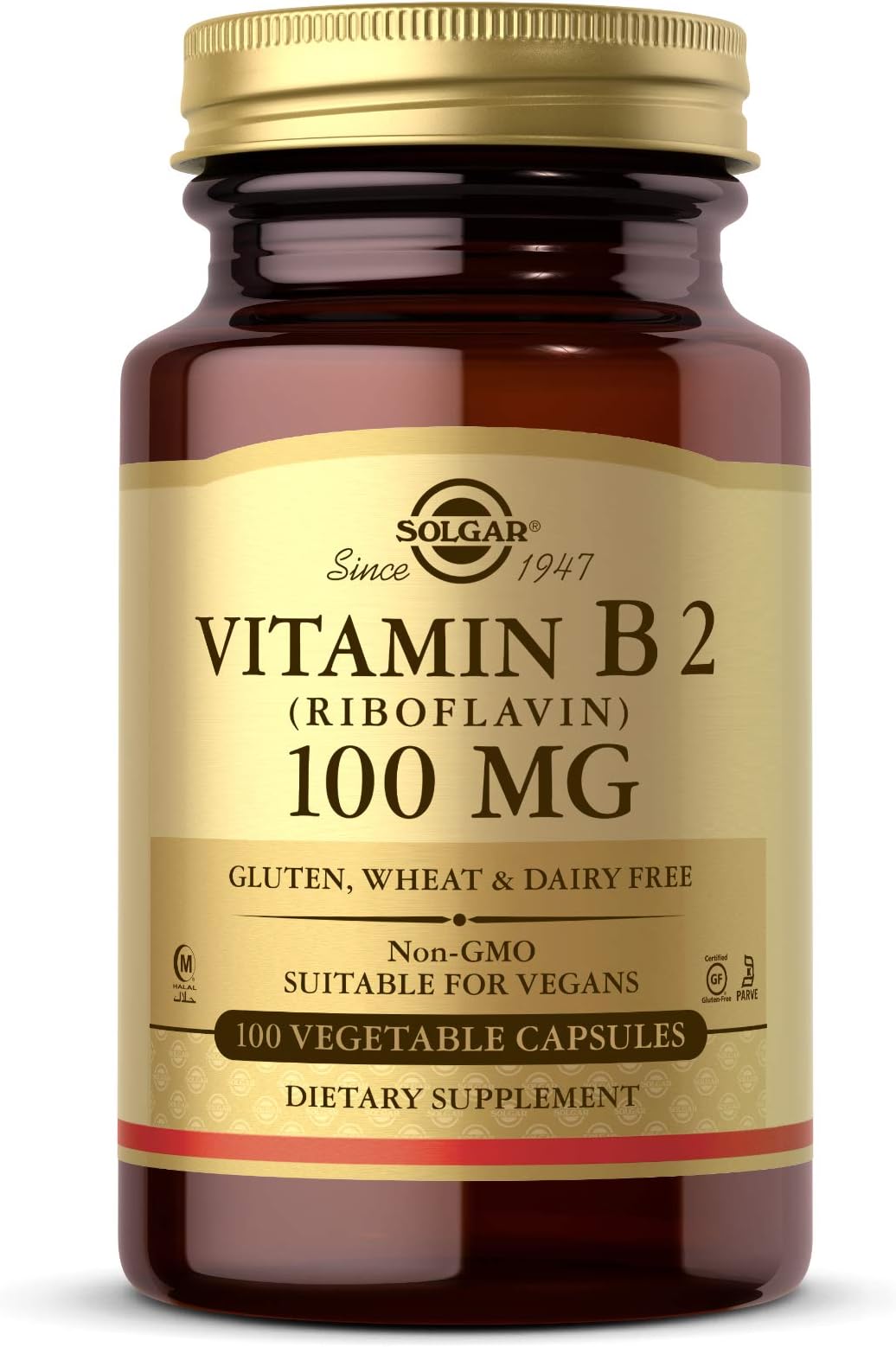 Amazon.com: Solgar Vitamin B2 (Riboflavin) 100mg, 100 Vegetable ...
